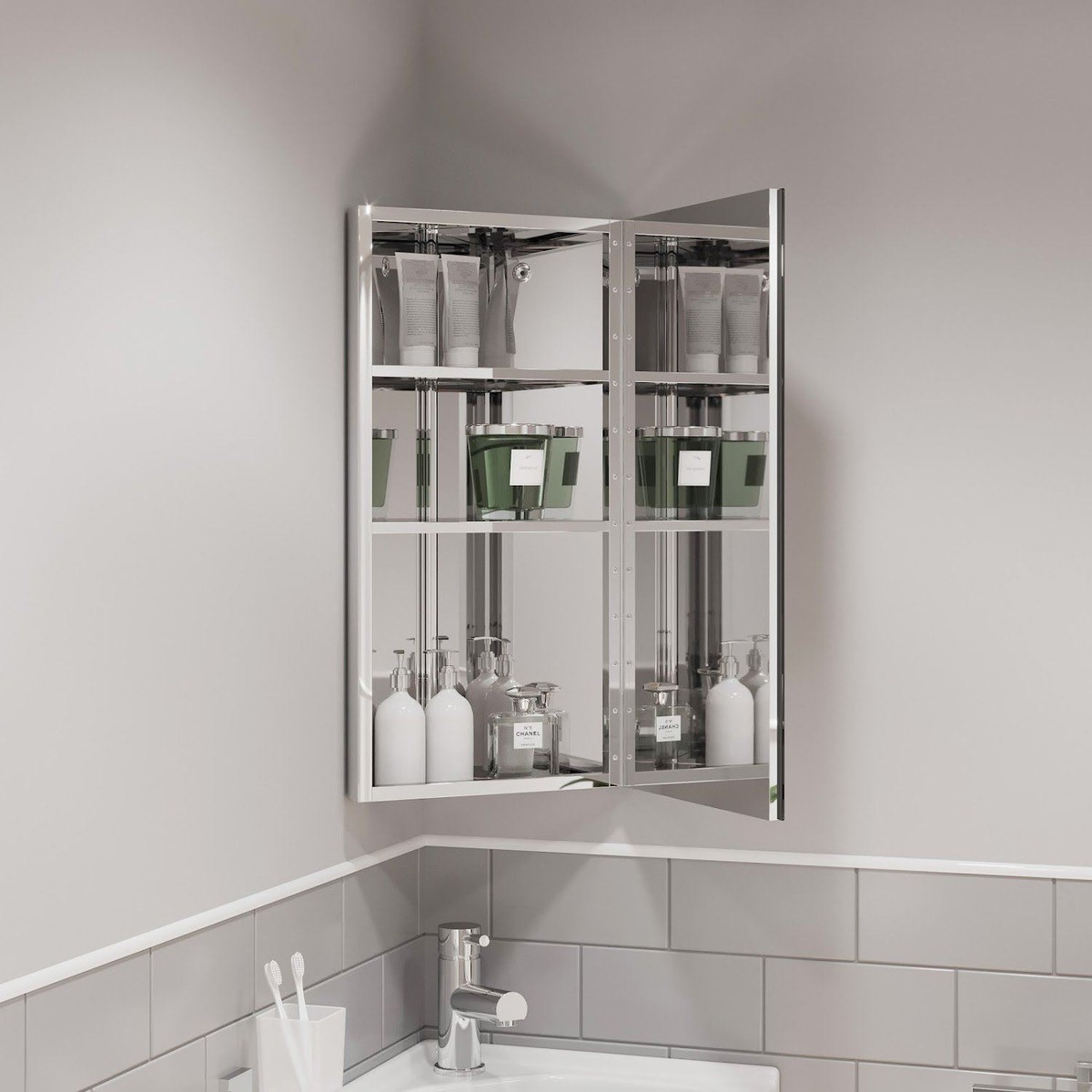 Stainless Steel Corner Cabinet For Small Bathroom