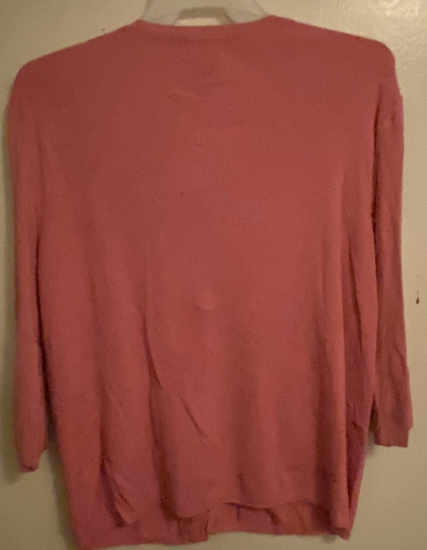Finity Women's Size 2x Pink 3/4 Sleeve Sweater w/ Beaded Accents | eBay
