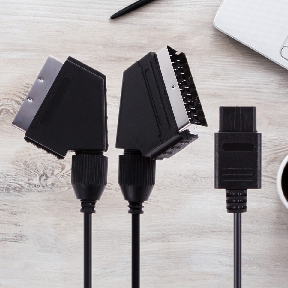 1.84M 21 Pin Euro Scart Plug Cord for SNES Gamecube and N64 Game ...