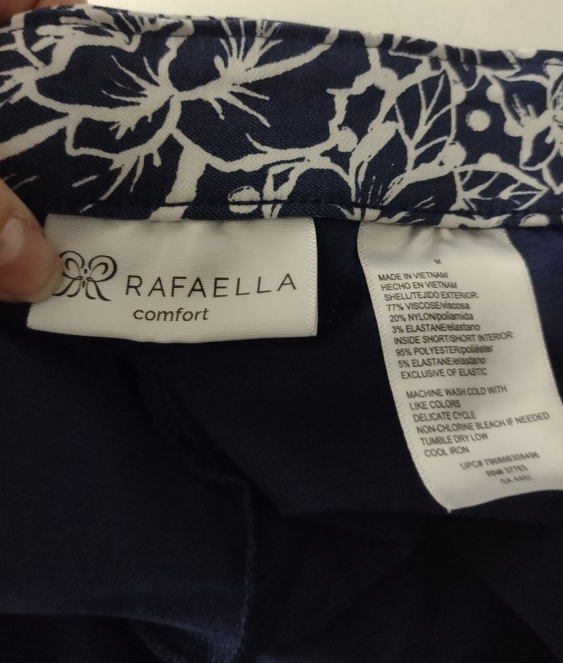 Rafaella Blue Floral Skort Medium Skirt With Shorts Underneath | eBay