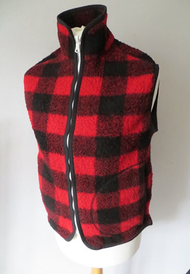 DRAKES RED BUFFALO CHECK FLEECE JACKET M NEW WITH TAG | eBay UK