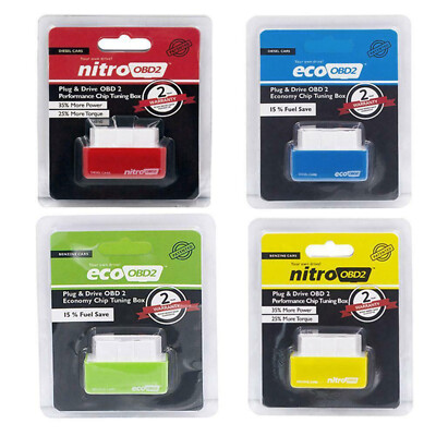4X OBD2 Economic Chip Tuning Box Plug Drive For DIESEL Petrol Car Fuel ...
