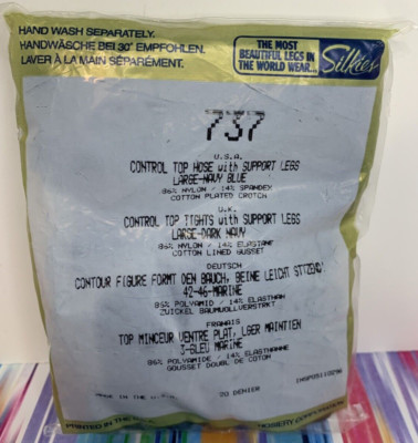 Silkies Marine Control Top Pantyhose With Support Legs Dark Navy Size L ...