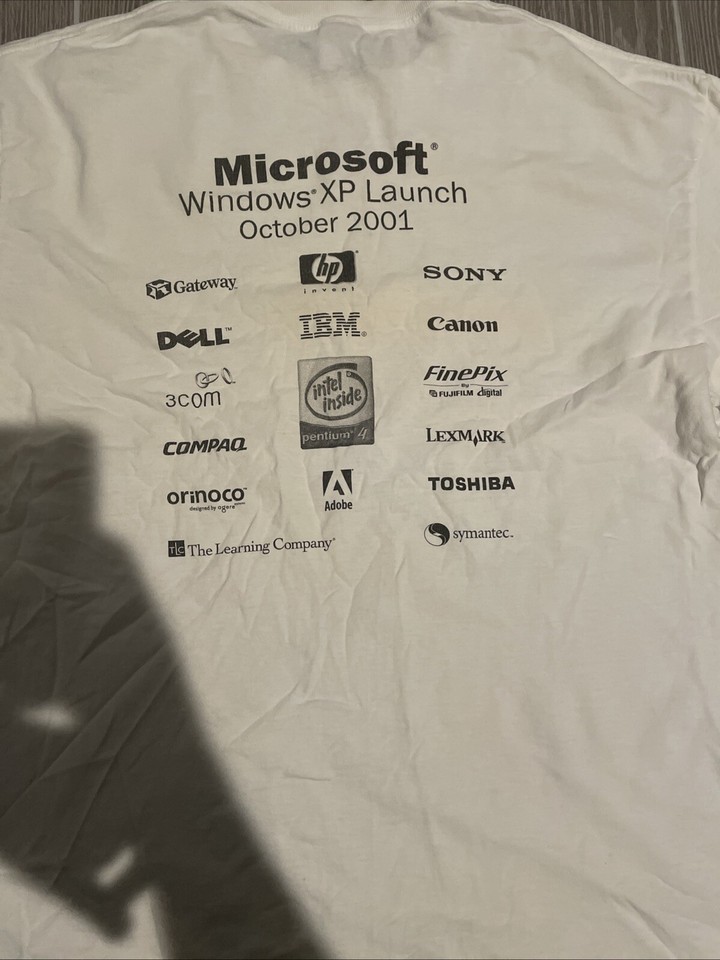 Vintage 2001 Microsoft Windows XP Launch Tshirt | eBay