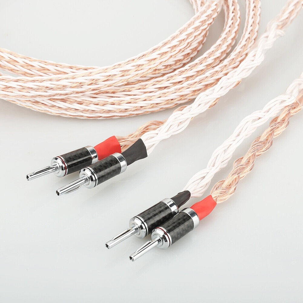 Audiophile HiFi Speaker Cable 12TC 8N OCC Copper 24 Strands With Banana ...
