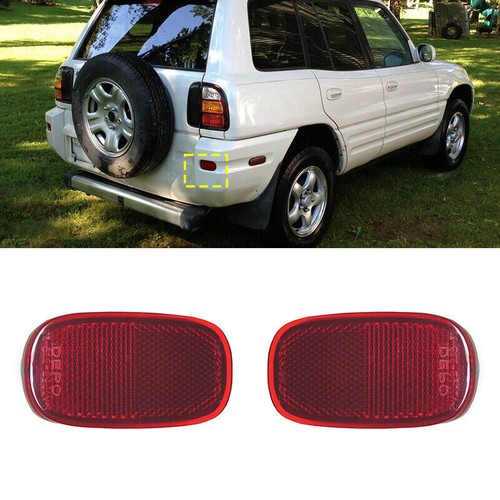 For Toyota Rav4 1994-2005 Red Plastic Pair Rear Bumper Reflector Lamp ...