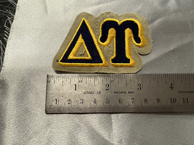 Delta Upsilon Embroidered Greek Letters on Khaki Background FREE SHIP ...