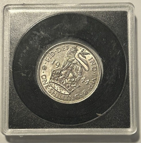 Georgivs VI D G BR OMN REX One Shilling 1944 WW2 - RARE SILVER ...