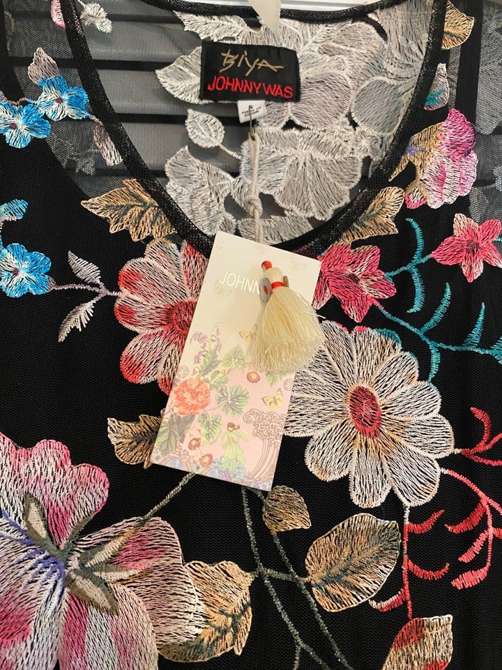 Johnny Was Mesh Maxi Dress with embroidery new with tags | eBay