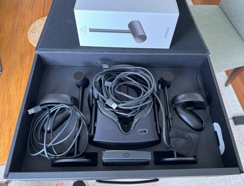 Oculus Rift CV1 VR Headset Full Set with Touch Controllers, 3x Sensors ...