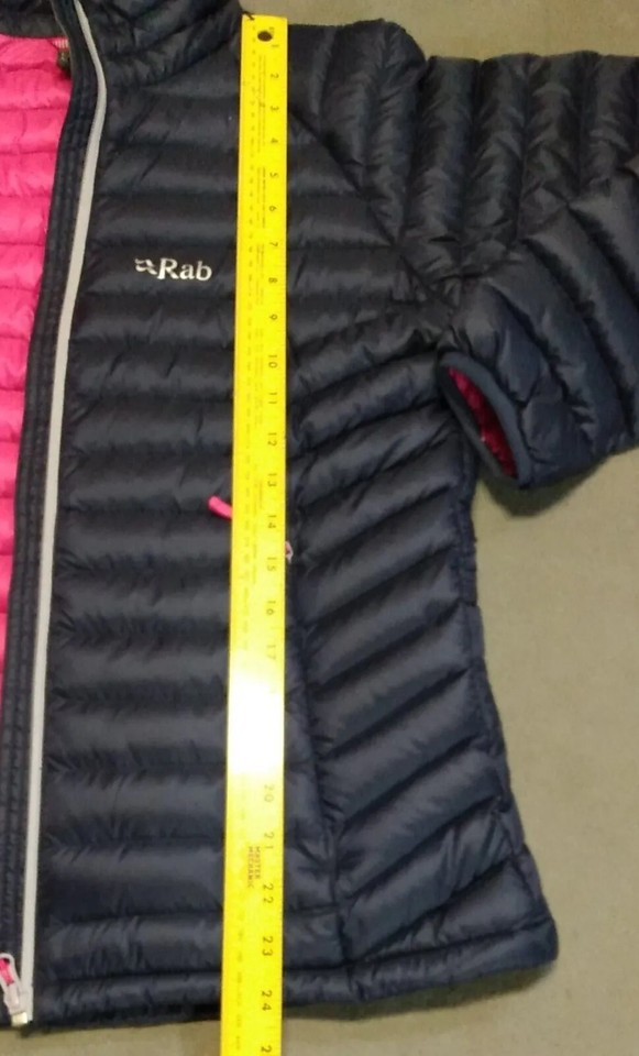 New Rab Pertex Microlight 90% Down Coat Jacket Navy Blue Pink Puffer US ...