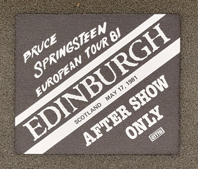 Bruce Springsteen European Tour 81 Edinburgh After Show Only Cloth Otto ...