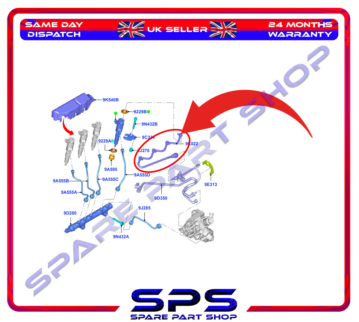 Injector Leak-Off Return Pipe For Volvo C30 S40 S60 S80 V40 V50 V60 V70 ...