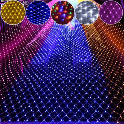LED Net Mesh Lights Fairy String Curtain Lamp Christmas Party Wedding ...