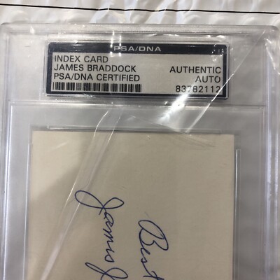 James J Braddock Signed Index Card PSA Certified | eBay