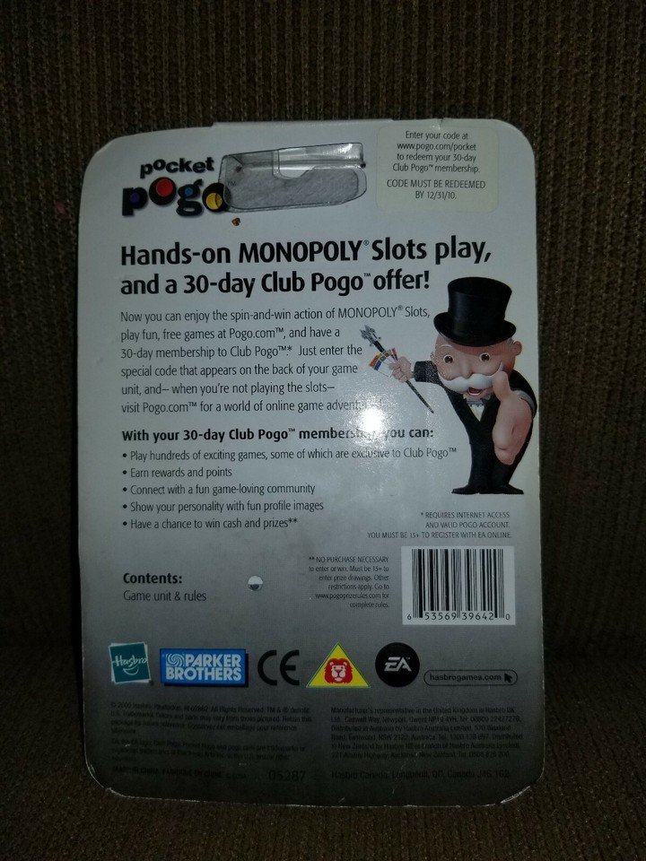 Monopoly Slots - Pocket Pogo Electronic Handheld Game Unopened | eBay