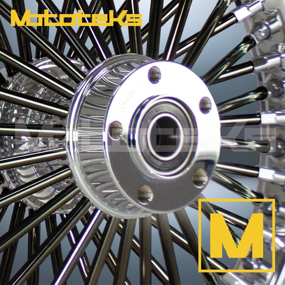 18" 18X4.25 FAT SPOKE WHEEL 52 STAINLESS BLACK HARLEY SOFTAIL MODELS ...