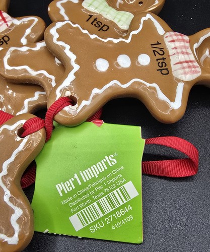Pier 1 Gingerbread Man Ceramic Measuring Spoon Set NWT Christmas ...