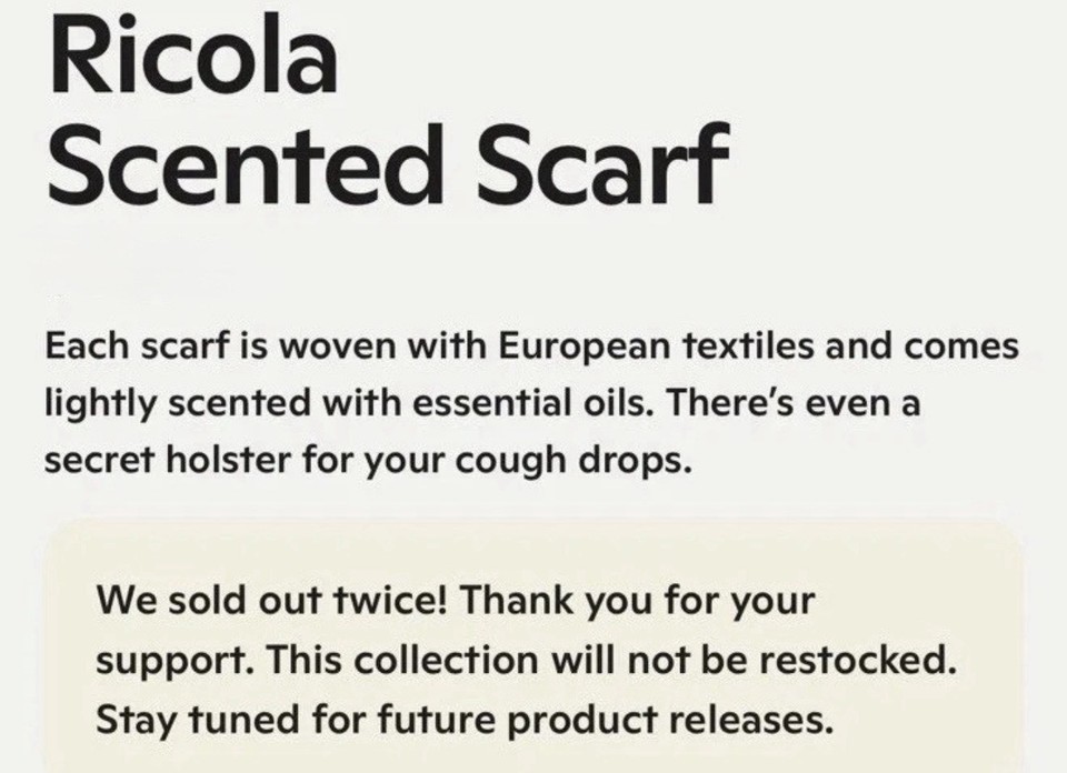 Ricola Scented Scarf Peppermint Green w Yellow Lettering '26 Limited ...