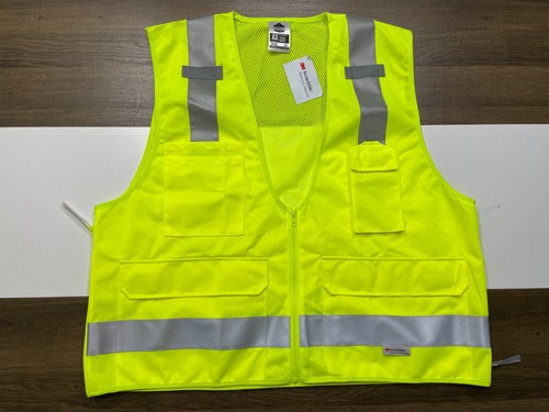 NEW Scotchlite 3M Mens L/XL Reflective Vest Jacket Type R Class 2 Green ...
