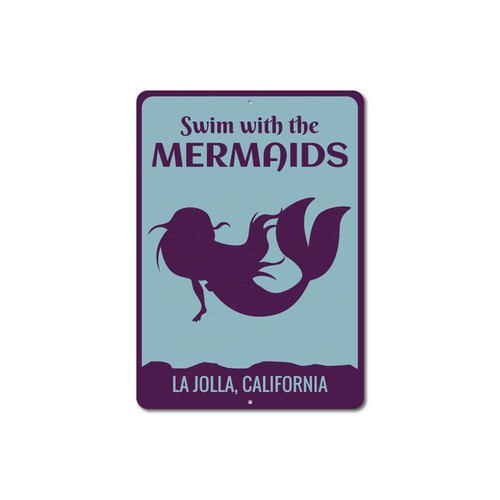 Custom Swimming Sign Personalized Swim With The Mermaids Pool Beach ...