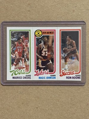 1980-81 Topps Magic Johnson, Maurice Cheeks, Ron Boone #237-18-178 (RC ...