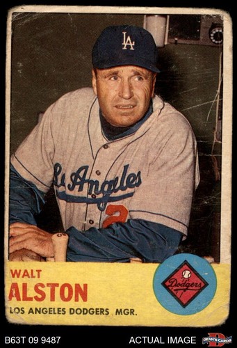 1963 Topps #154 Walter Alston Dodgers HOF MANAGER AUTHENTIC | eBay