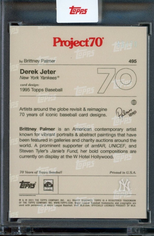 2021 Topps Project 70 Card #495 Derek Jeter by Brittney Palmer Rainbow ...