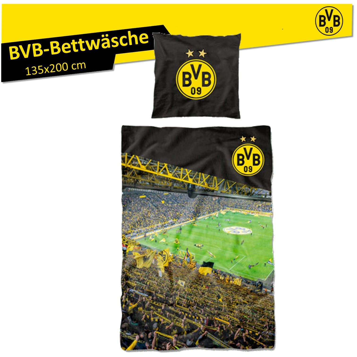 Borussia Dortmund bedding reversible bedding bed cover pillows stadium ...