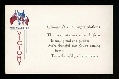 Military postcard World War I WWI US Britain France #2274 Flags of ...