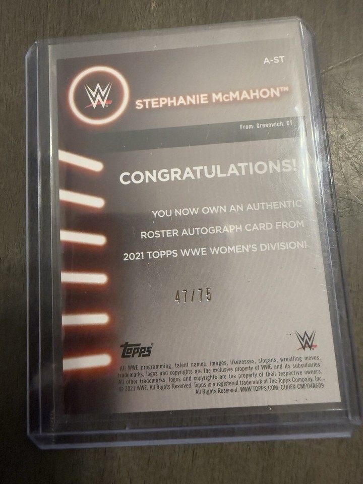 2021 Topps WWE Women's Division Autographs Orange Stephanie McMahon ...