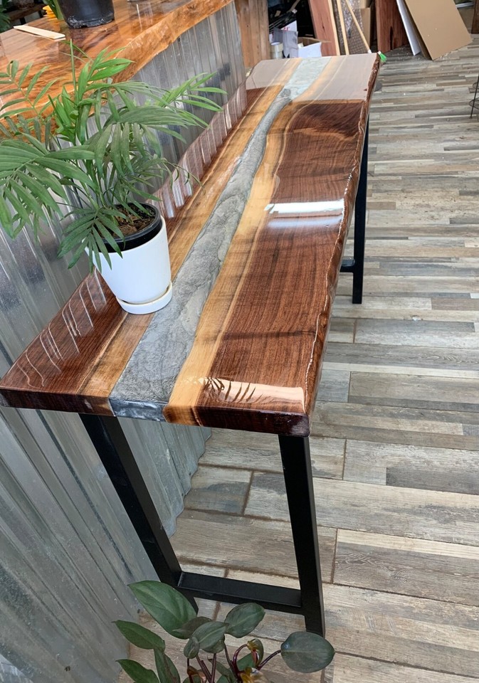 Epoxy Entryway Table Console Table Rustic, Country Farmhouse Console ...