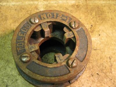 Toledo No 12 1" Die Head Drop Head Pipe Threader Ratchet Hand Tool ...