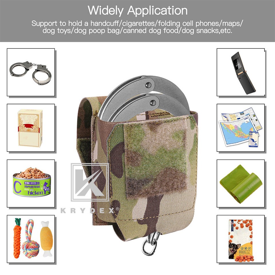 KRYDEX Tactical Handcuff Pouch Case Low Profile Cuff Holster MOLLE ...