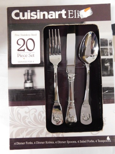 Cuisinart Stainless Steel 20 pc Flatware Set Service for 4 ELITE FRENCH ...