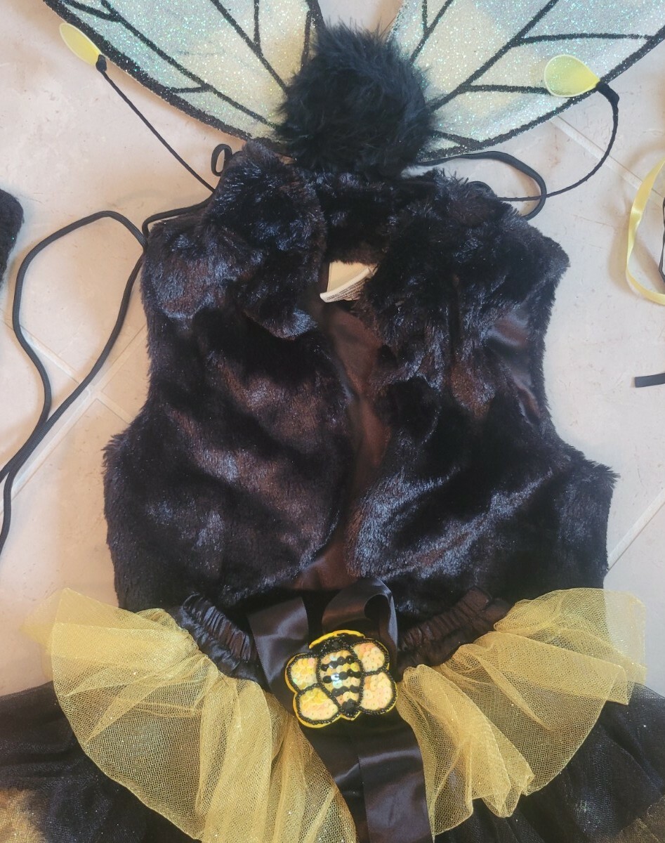 Girl' BUMBLE BEE Fairy Halloween Costume Tutu Wings W… - Gem