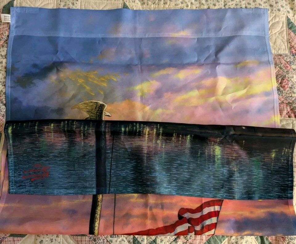 NWOB Thomas Kincade Light Of Freedom NYC American Flag Statue Of ...