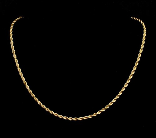 chaine corde maille torsadée doré de 55cm et 4mm de diamètre homme ...
