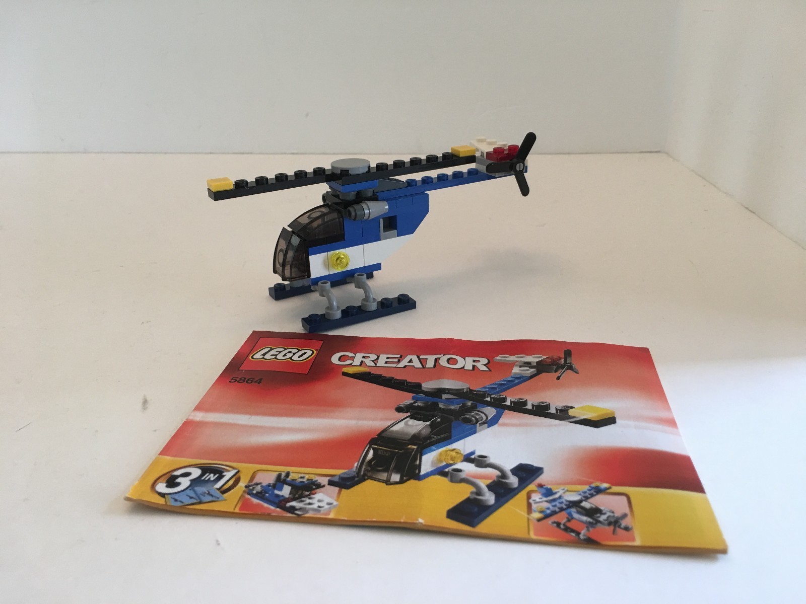 Lego Creator 5864 Mini Helicopter 3 in 1 Pre Owned Complete Includes ...