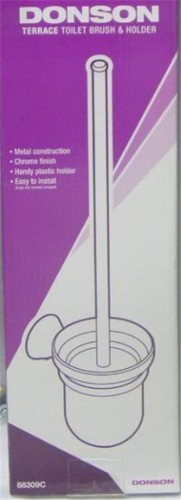 DONSON TERRACE Round Wall Mounted CHROME Toilet Brush Holder Set ...