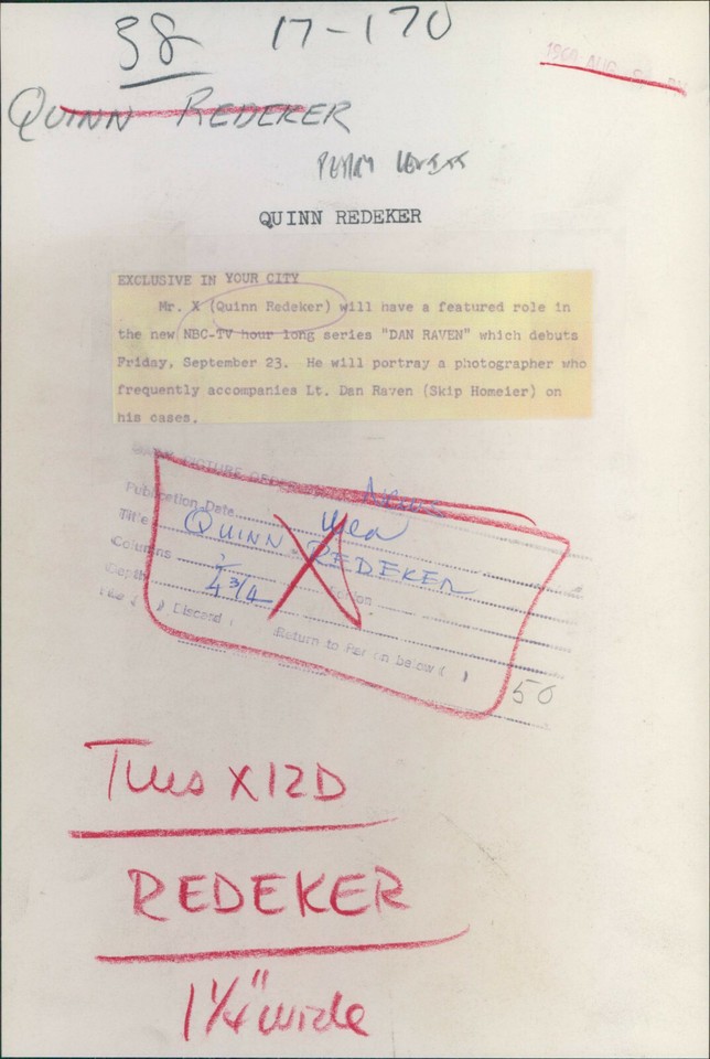 1960 Press Photo Actor Quinn K. Redeker, as Perry Levitt, in TV Show ...