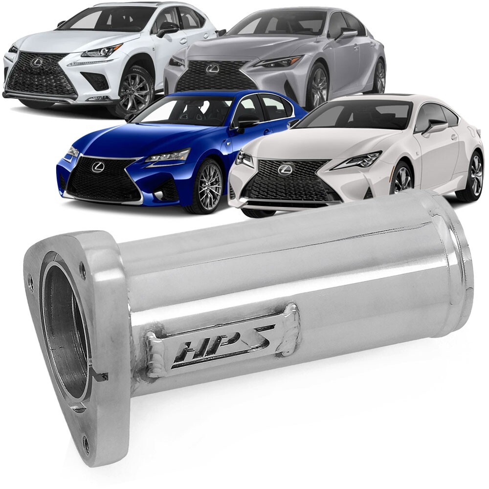 HPS Polish Aluminum Turbo Resonator Tube For 16+ Lexus GS/IS/NX/RC 2.0T ...