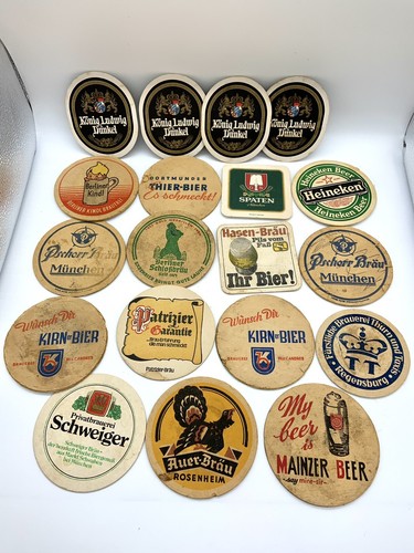 Vintage Lot of 19 German Domestic Beer Coasters Old Style Advertising ...