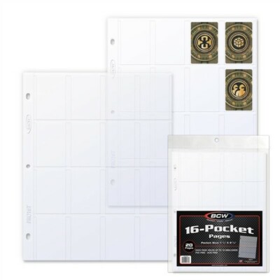 100 BCW Pro 16 Pocket Mini Trading Card Album Pages for X-WING & ARMADA ...