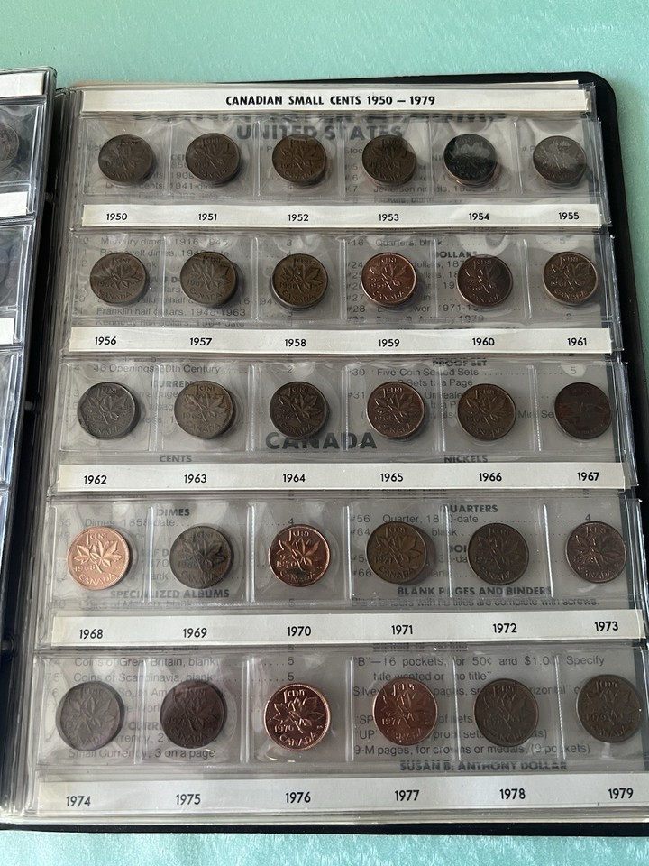 Canadian Small Cents 1920-2003 Album – Many Coins Present, 17 Missing ...