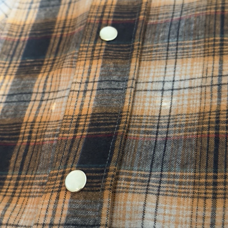 Jesse James Work Wear L-XL Pearl Snap Flannel Shirt Plaid West Coast ...