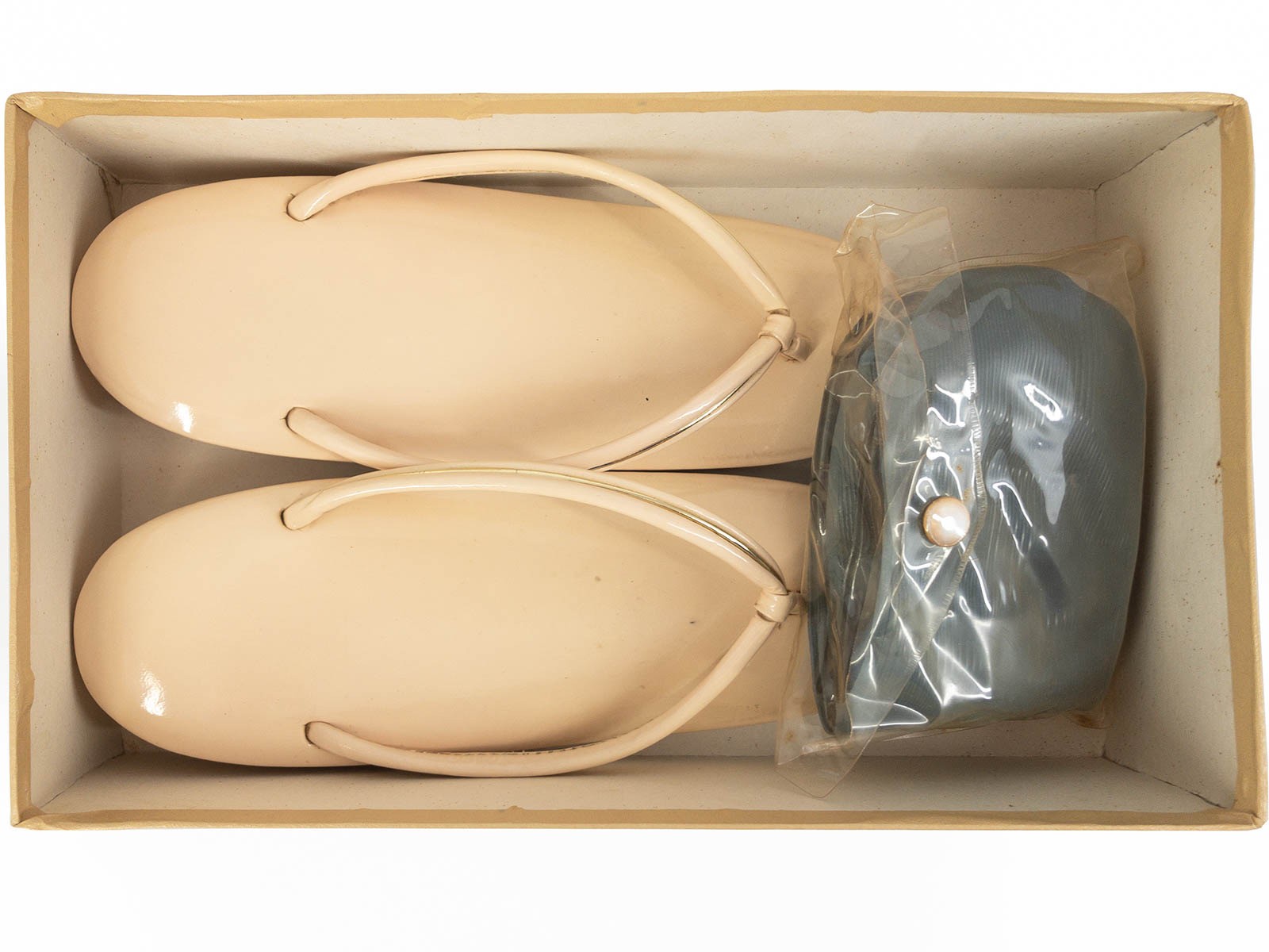 VTG Japanese Zori Sandals Cream with Rain Covers Kimono Kitsuke: Size ...