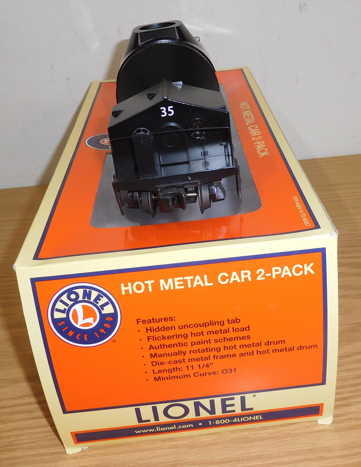 LIONEL #83485 BLACK HOT METAL CAR #35 O SCALE TRAIN DIE-CAST METAL BODY ...