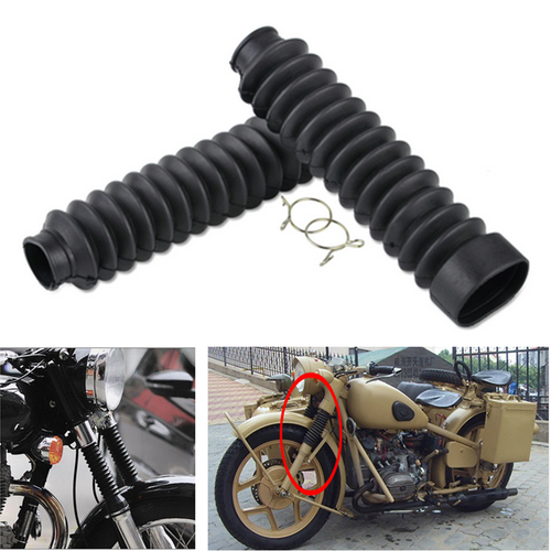 2-piece Motorcycle Rubber Front Shock Absorbing Boots Fork Cover Dust ...