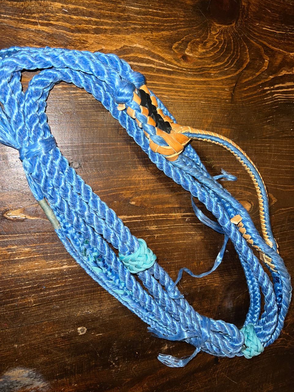 Blue Poly Calf Rope - Kids 9/7 LH 5/8" x 5/8" - EPT Bull Ropes Calf ...